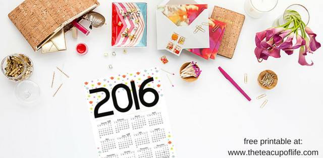 Tea Highlights in 2015 + Free 2016 Year Calendar Printable - The Cup of ...