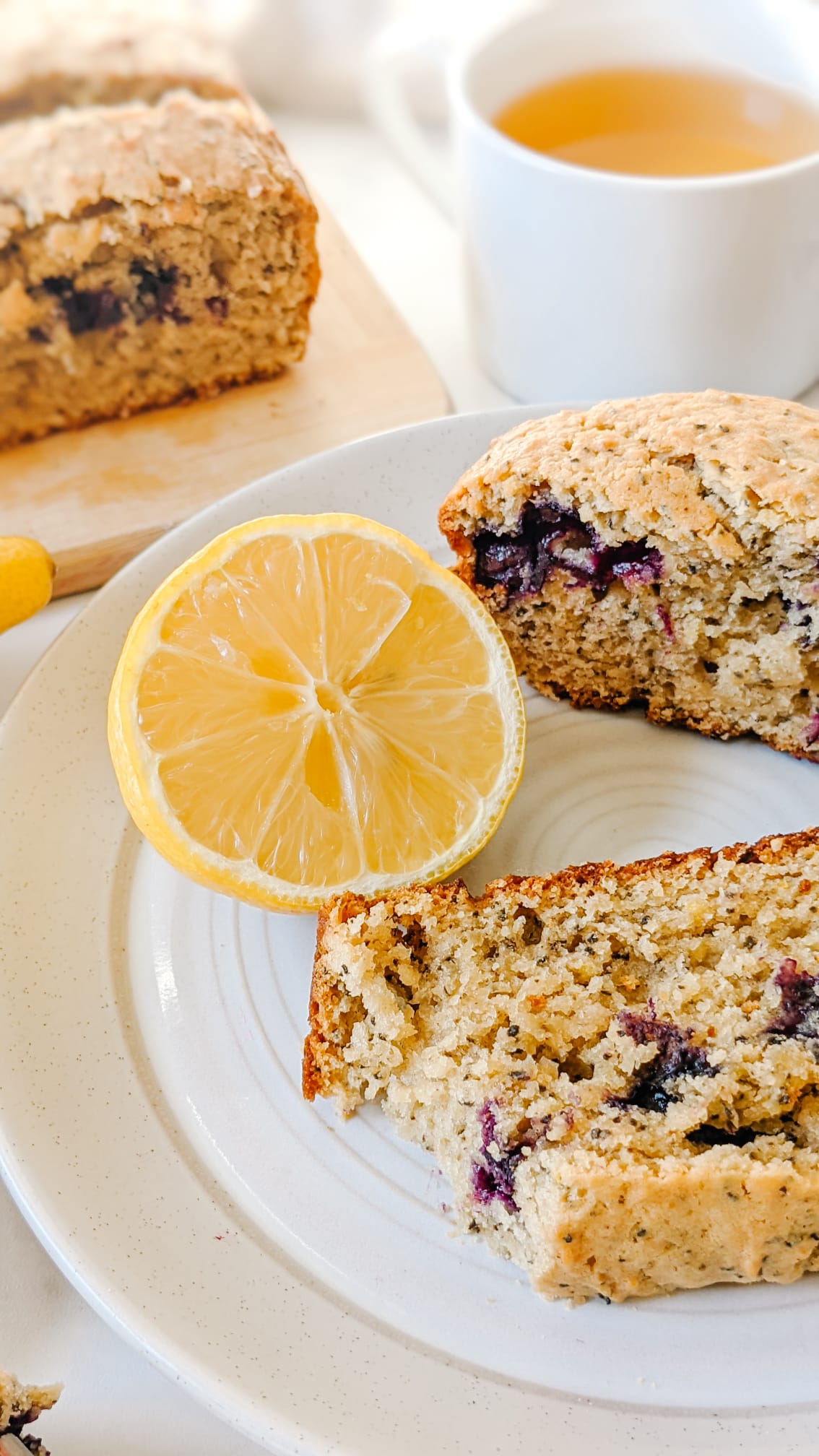 Earl Grey Tea Loaf Cake with Blueberries and Lemon Curd - The Cup of Life